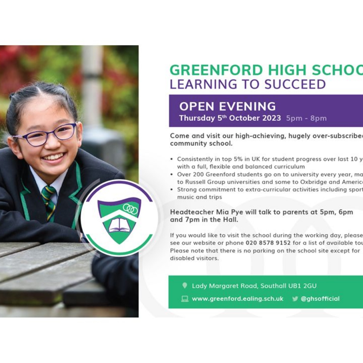 Greenford High School - Open Evening for prospective parents
